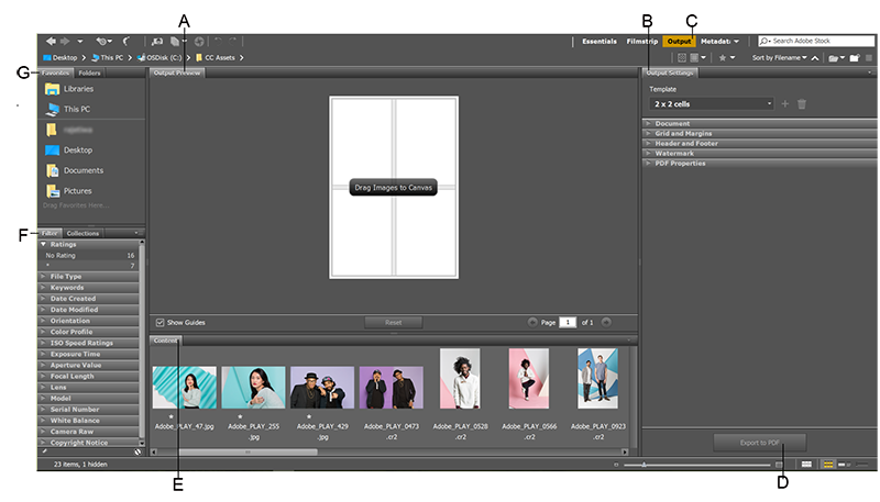 Create a PDF contact sheet in Output workspace
