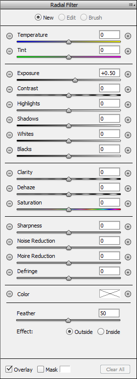 Radial Filter in Adobe Camera Raw