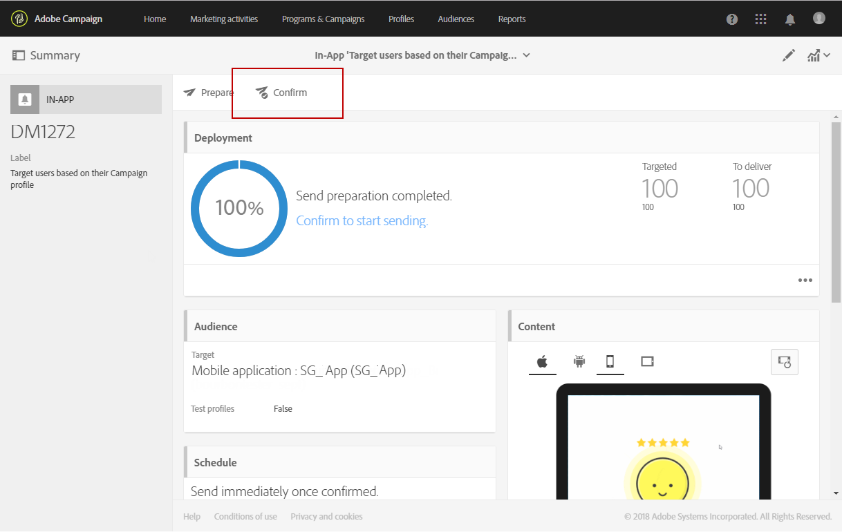 Preparing And Sending An In App Message