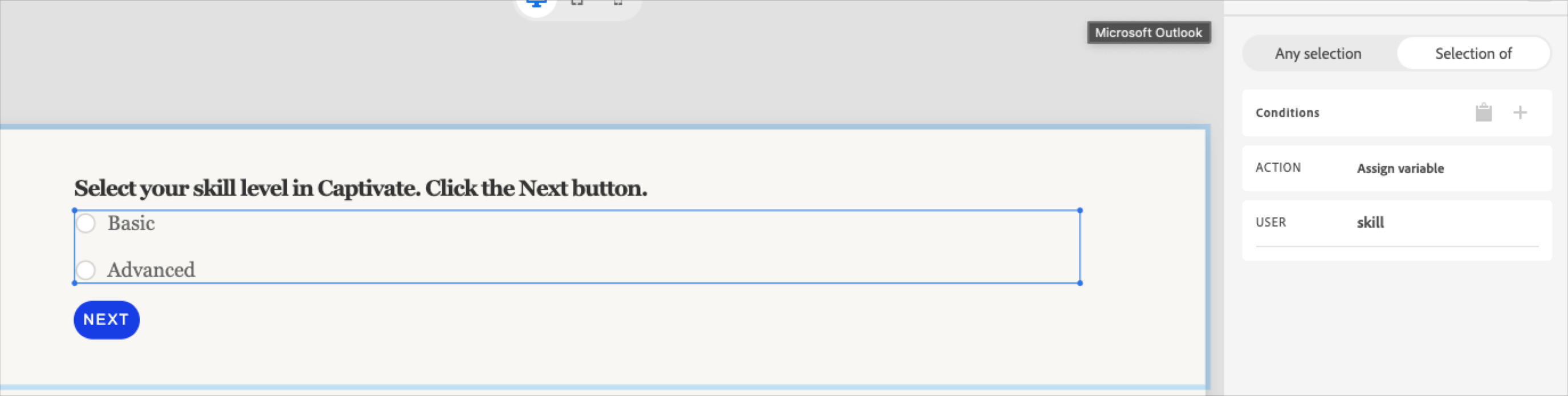 Interactions in Adobe Captivate
