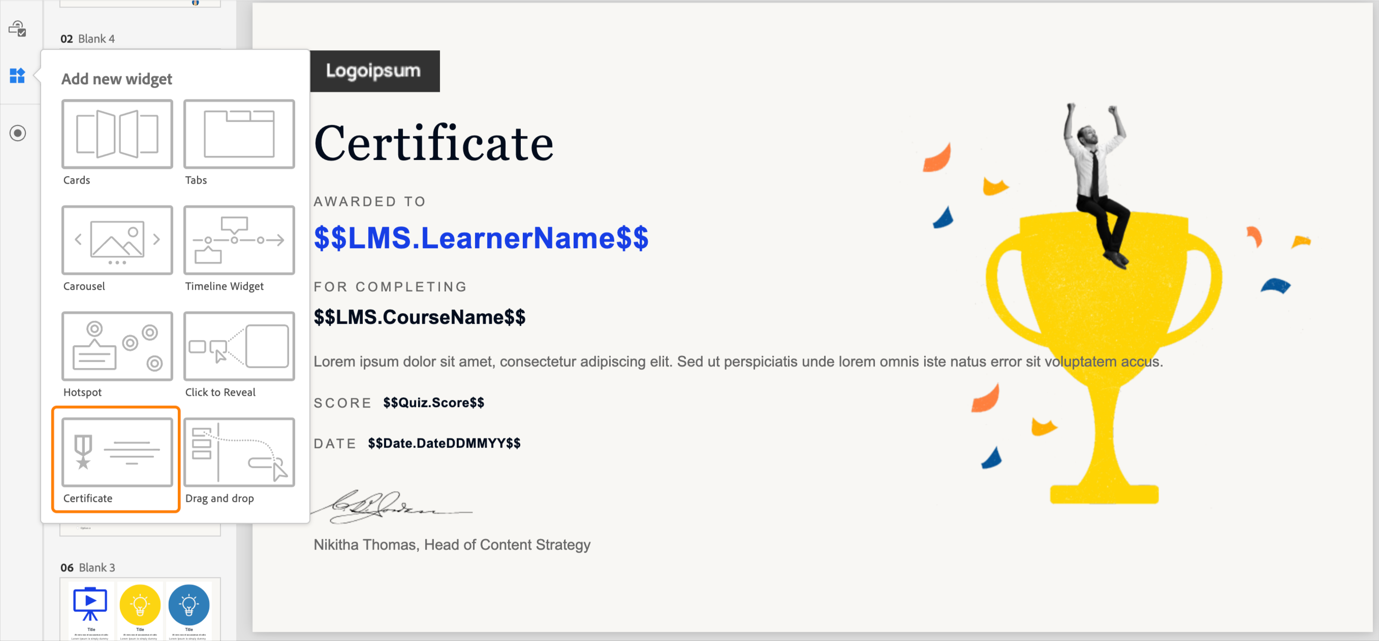 Adding A Certificate In Your Adobe Captivate Project