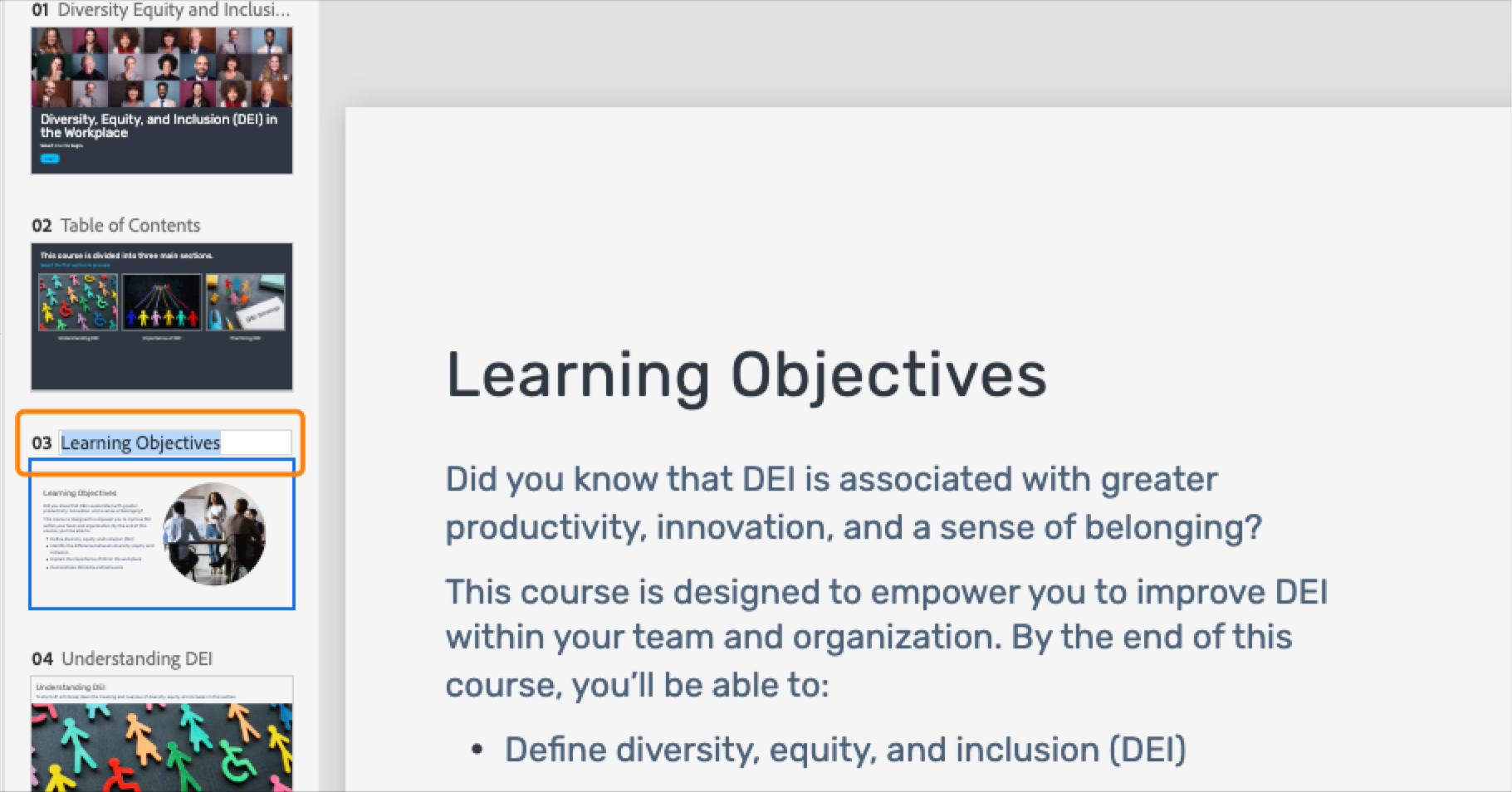 Slide navigator in Adobe Captivate