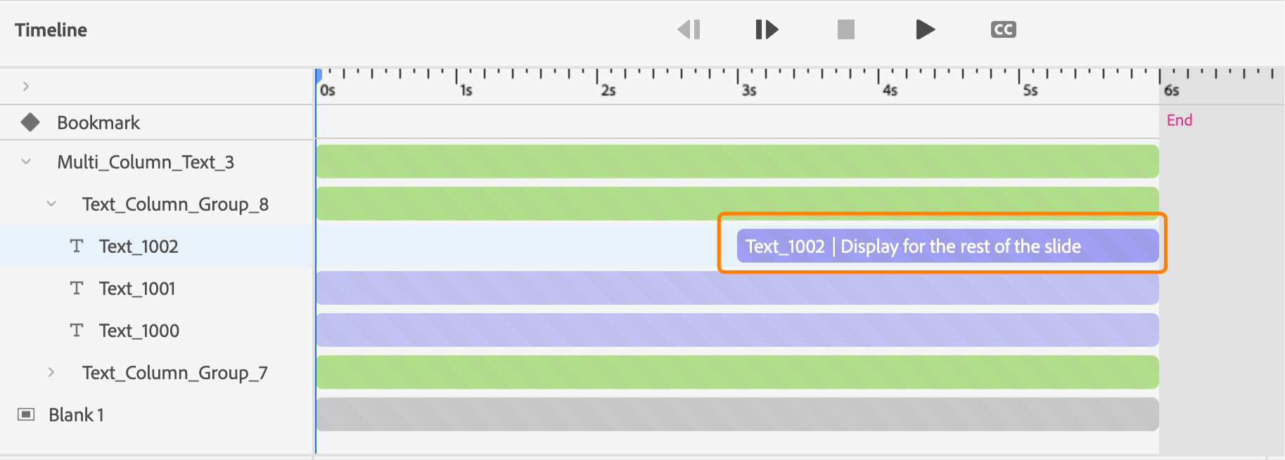 Work with the timeline in Adobe Captivate