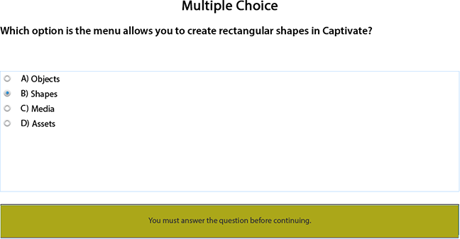 Create an Adobe Captivate quiz