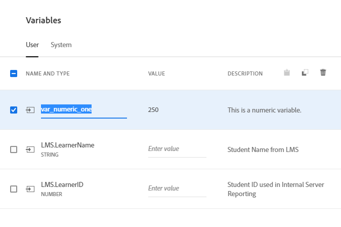 Variables and conditional actions