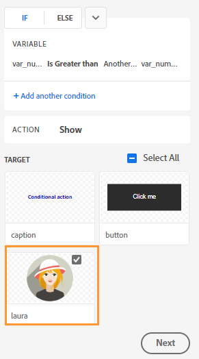 Variables and conditional actions