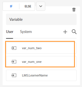 Variables and conditional actions