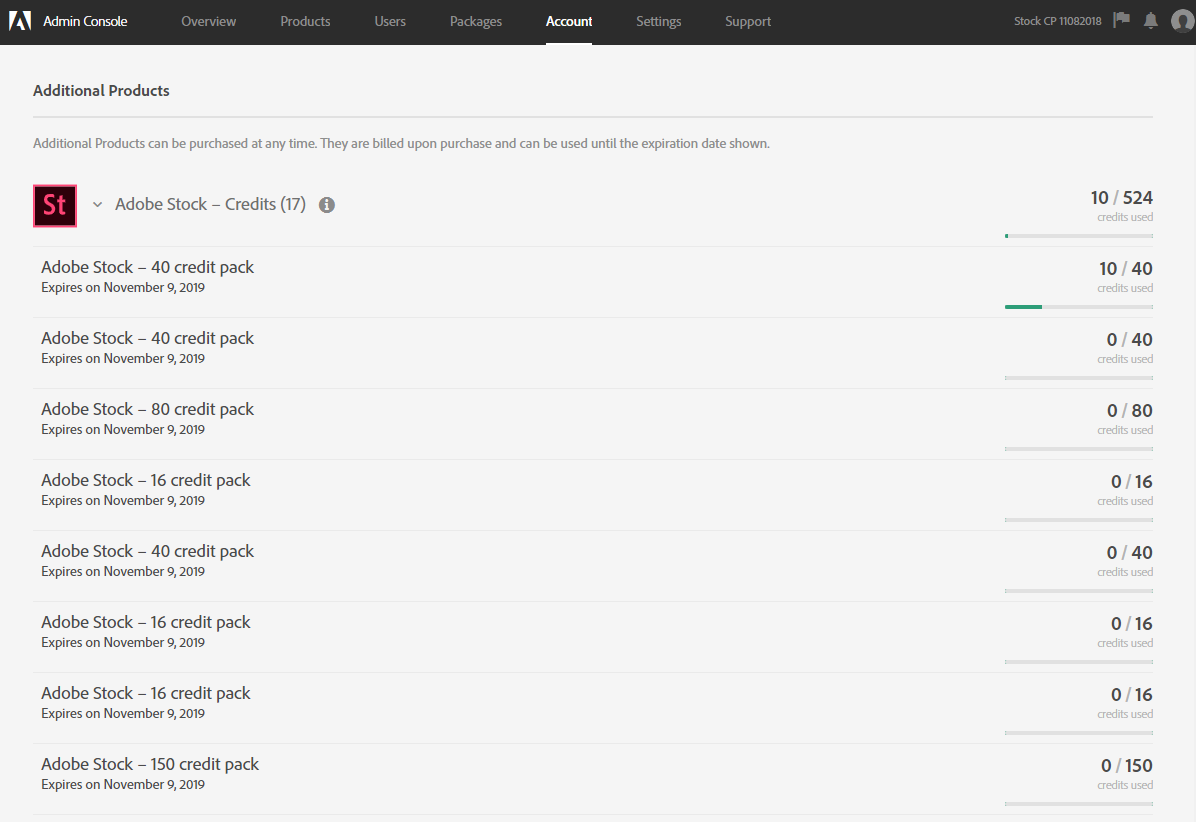 팀용 Adobe Stock 크레딧 팩
