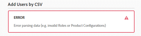ユーザーの CSV 一括アップロードに関するトラブルシューティング