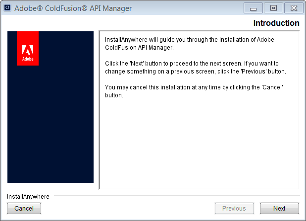 Installing ColdFusion 2016 API Manager