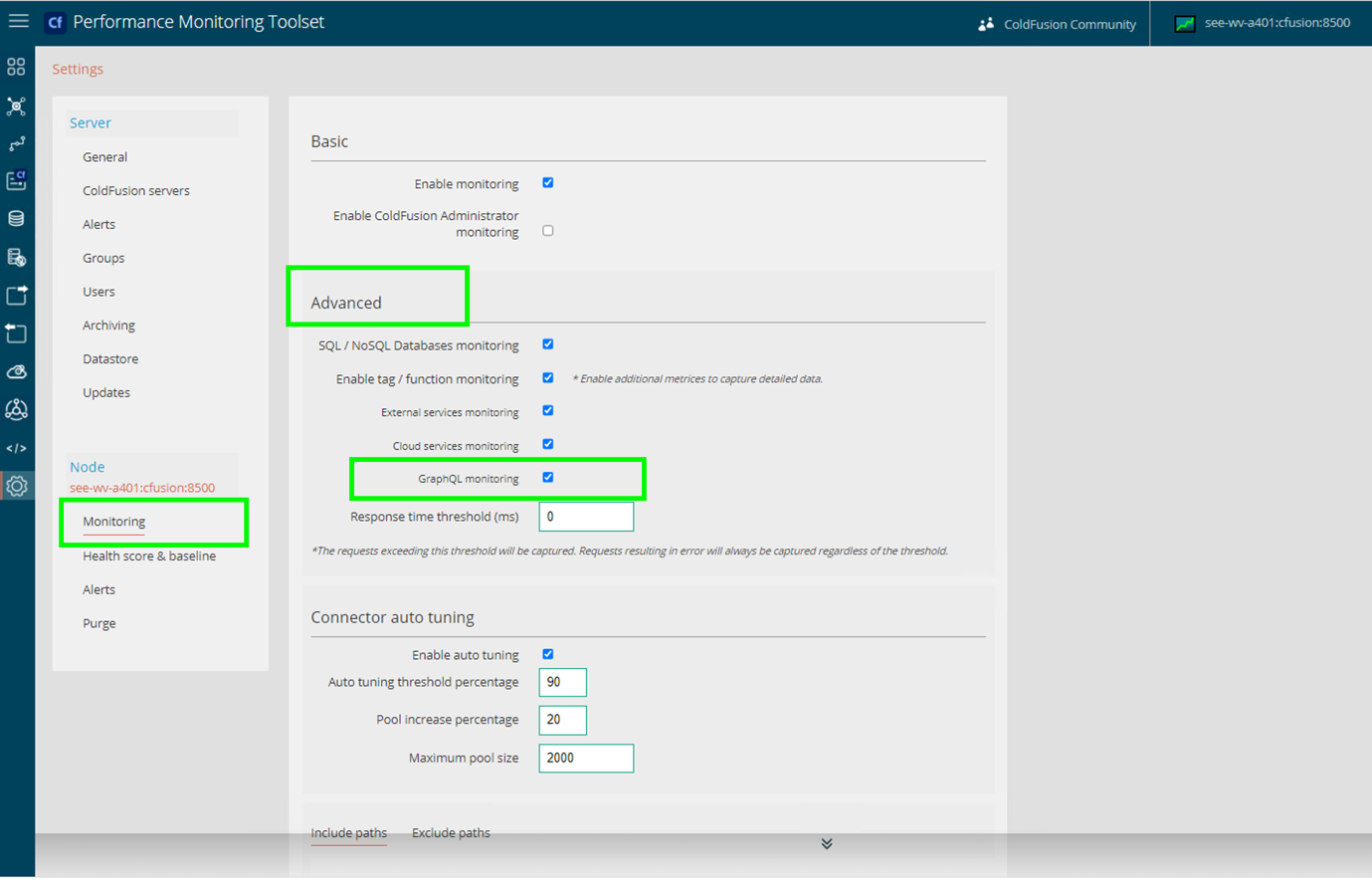 Monitor GraphQL in Performance Monitoring Toolset