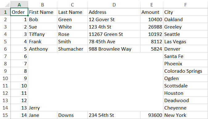 SpreadsheetMergeCells
