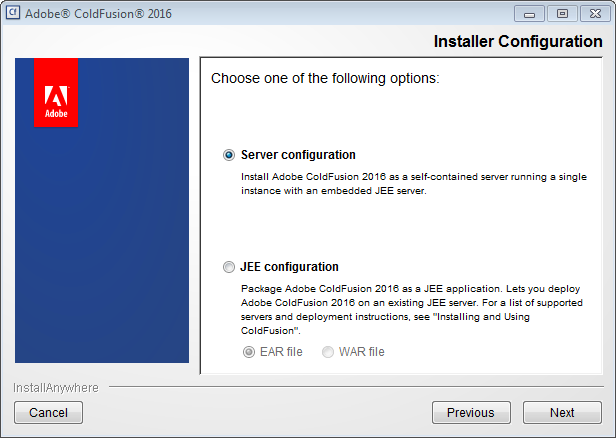 Install the server configuration