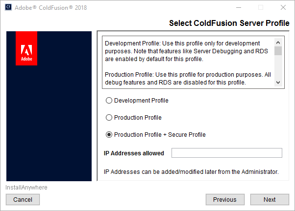 Install the server configuration