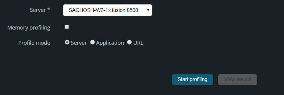 Code profiler in ColdFusion Performance Monitoring Toolset