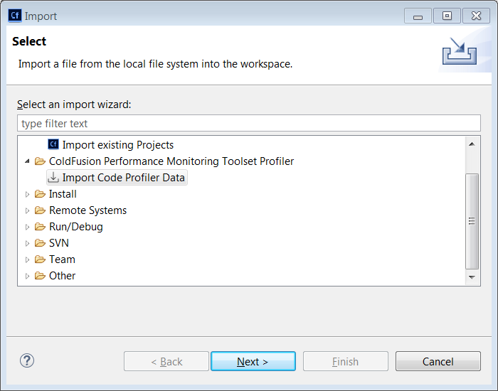 Code profiler in ColdFusion Performance Monitoring Toolset