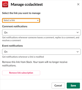Share Adobe Creative Cloud assets on Slack