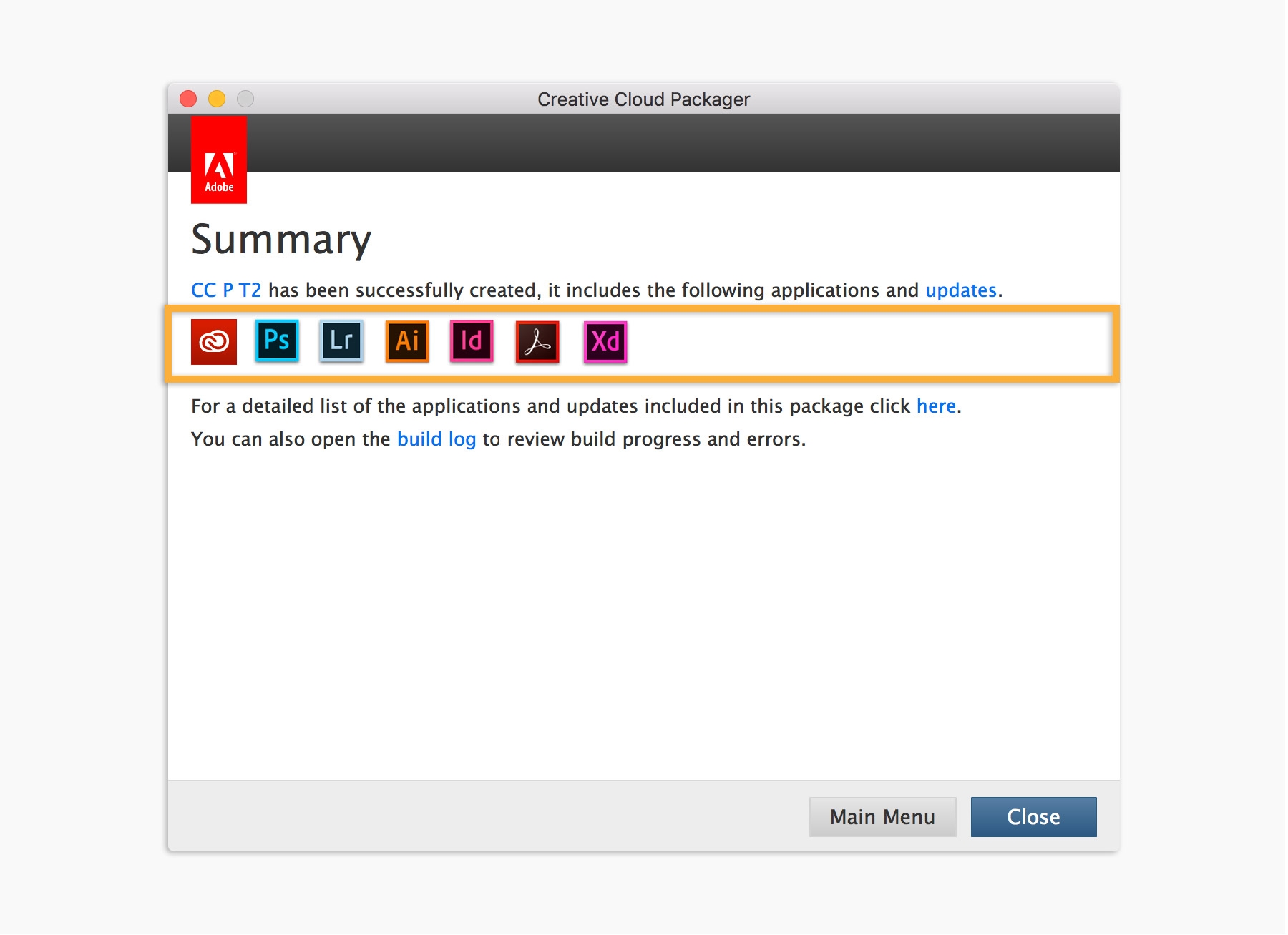Creating a deployment package for Adobe Creative Cloud for teams