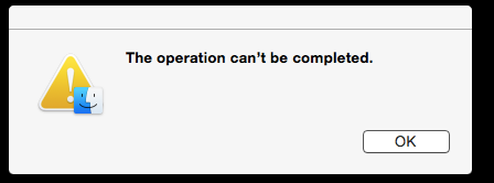Error: "Operation can't be completed" adding files to Adobe Creative Cloud | Mac