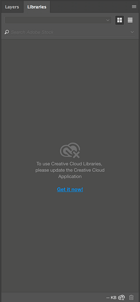 Creative Cloud Libraries panel stopped working