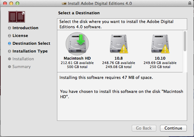 How to install Adobe Digital Editions 4.0 on Mac OS X