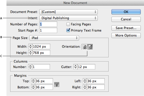 Creating source InDesign documents for DPS
