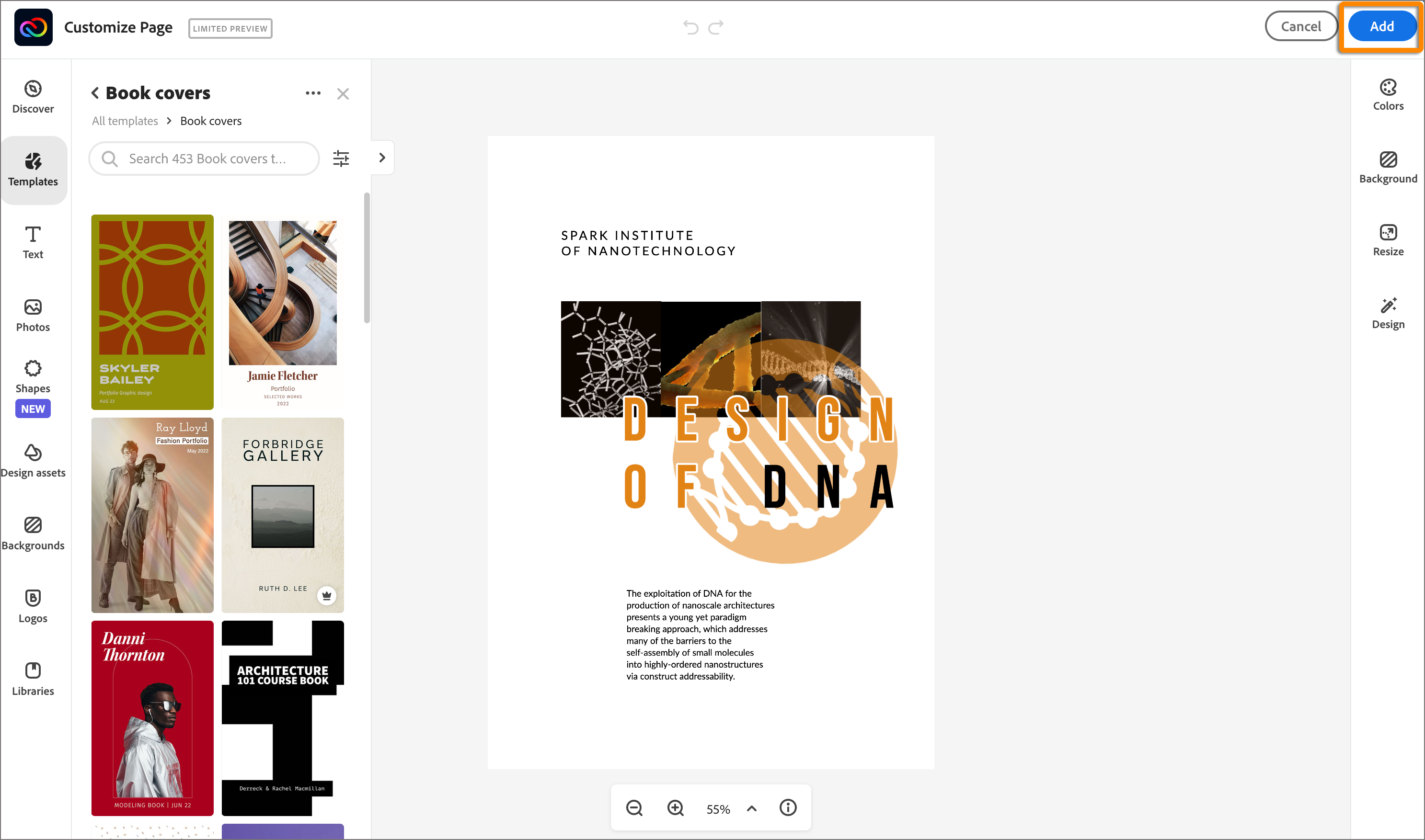 Add custom templates to PDFs using Adobe Express