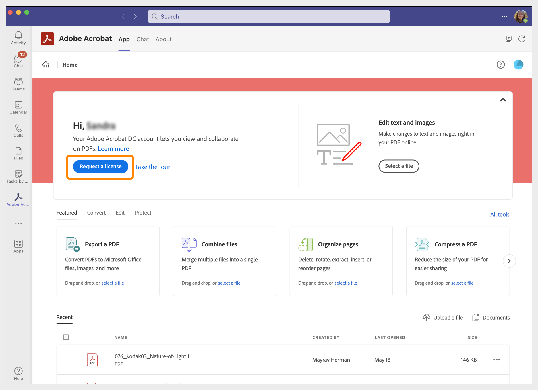 Customize Acrobat experience in Microsoft Teams