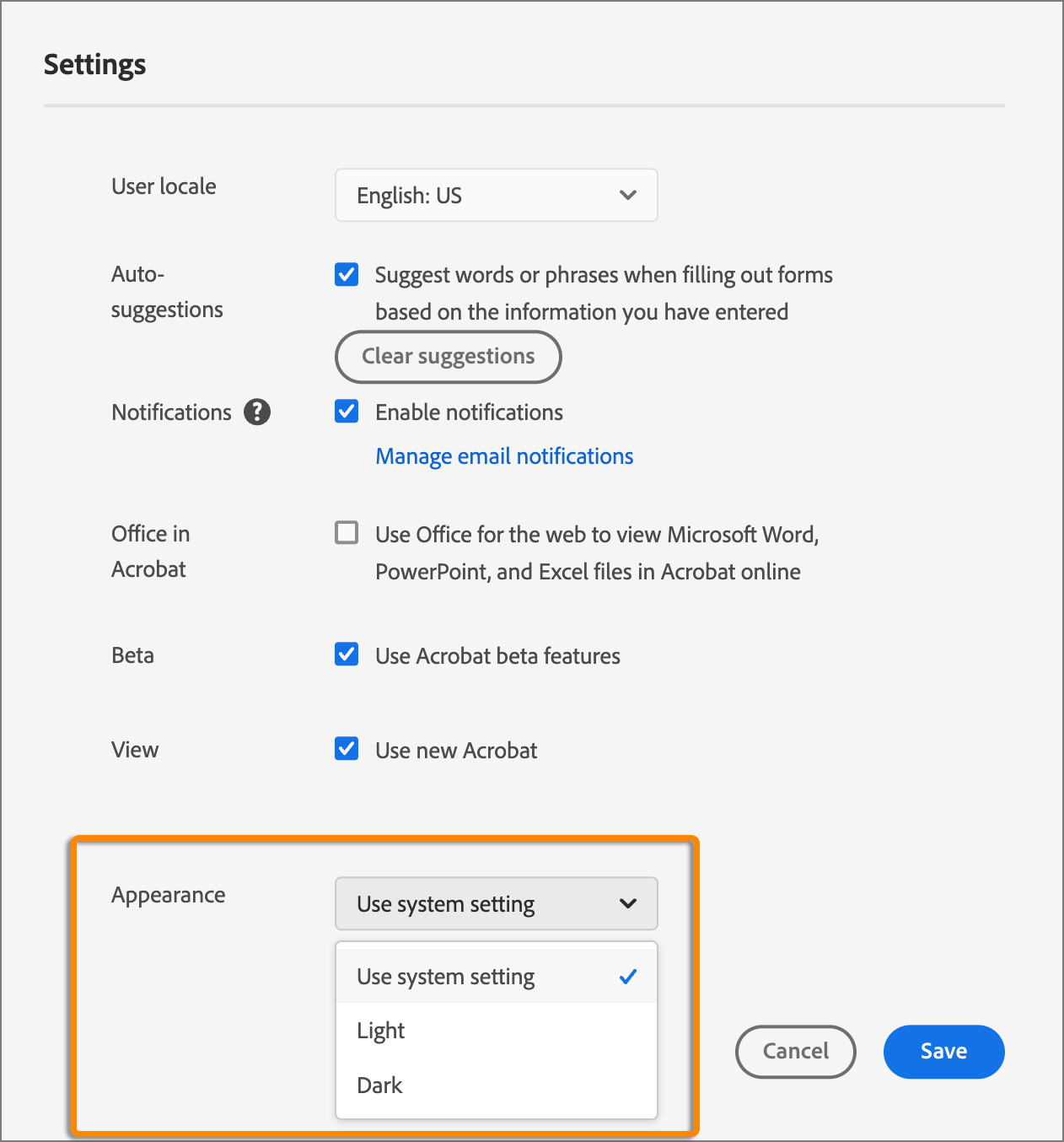 New Acrobat online experience