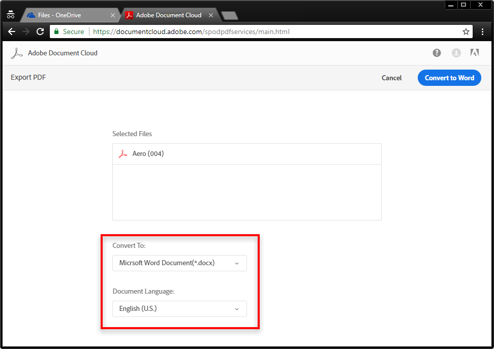 Using Adobe Document Cloud for SharePoint and OneDrive