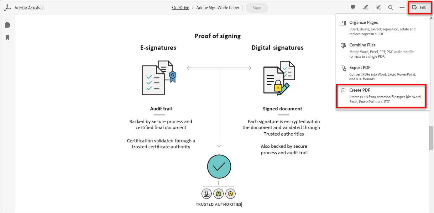 Using Adobe Document Cloud for SharePoint and OneDrive