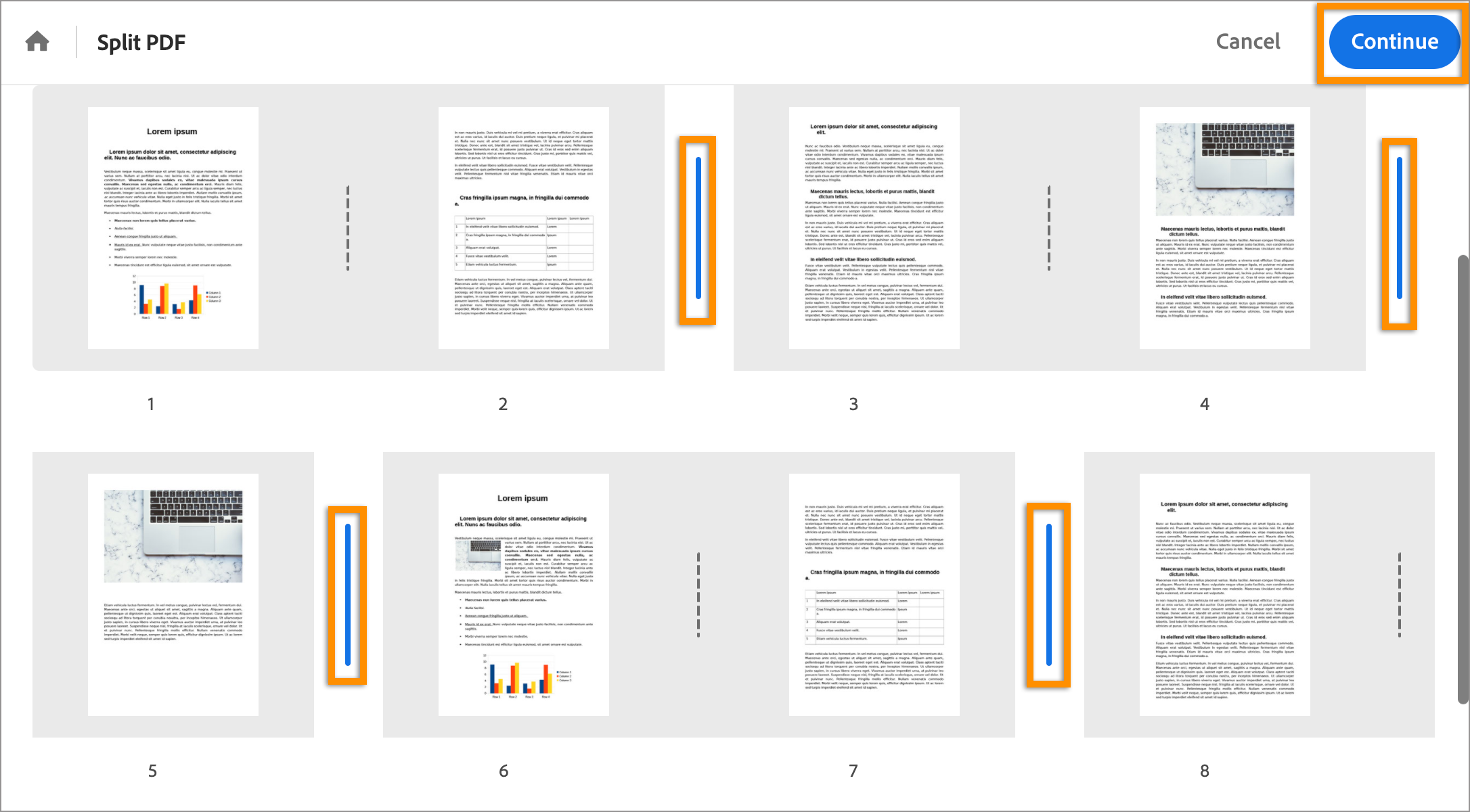 How to split a PDF file into separate PDFs online