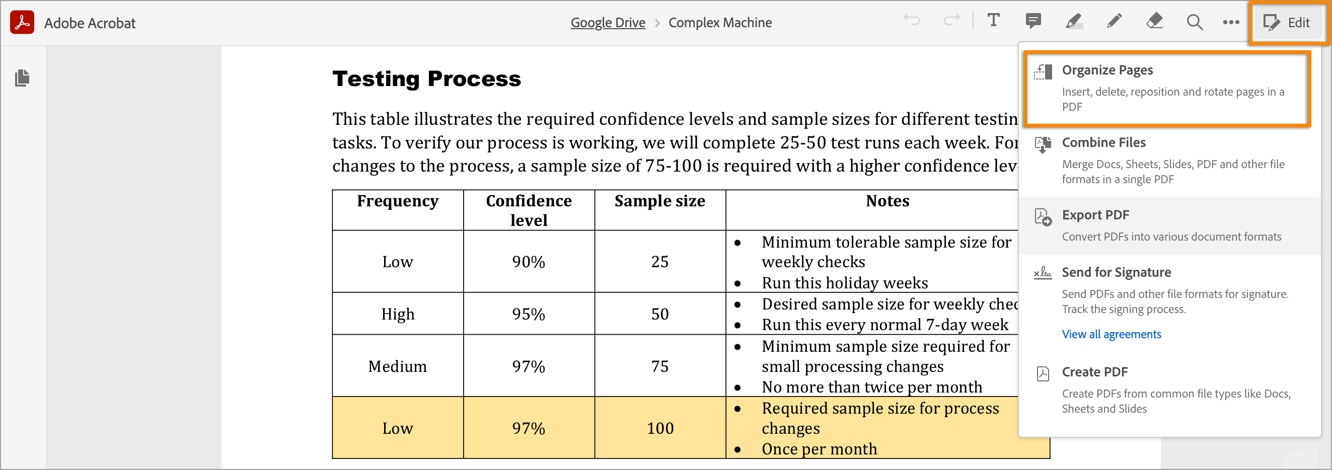 Using Adobe Document Cloud extension for Google Drive