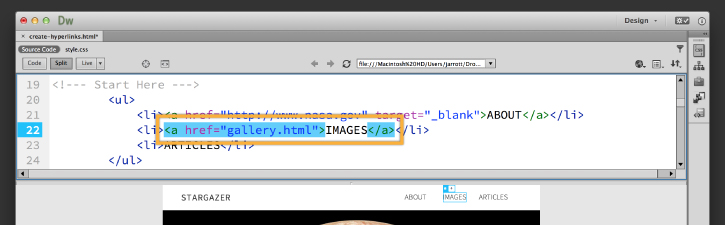 Make A Hyperlink In HTML To Link To Dreamweaver Web Pages Adobe 