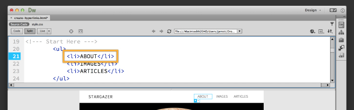 Make A Hyperlink In HTML To Link To Dreamweaver Web Pages Adobe Dreamweaver Tutorials