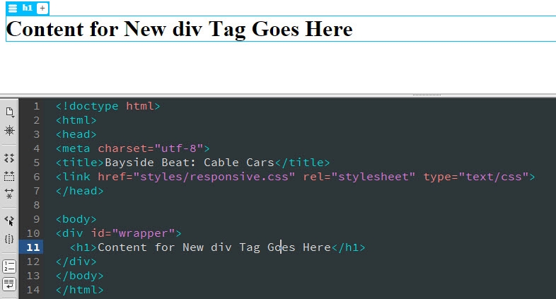 How to make a website in Dreamweaver part 2, add HTML content