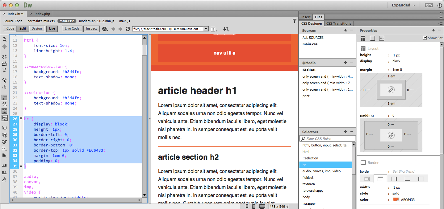 How to use CSS in Dreamweaver | บทแนะนำ Adobe Dreamweaver
