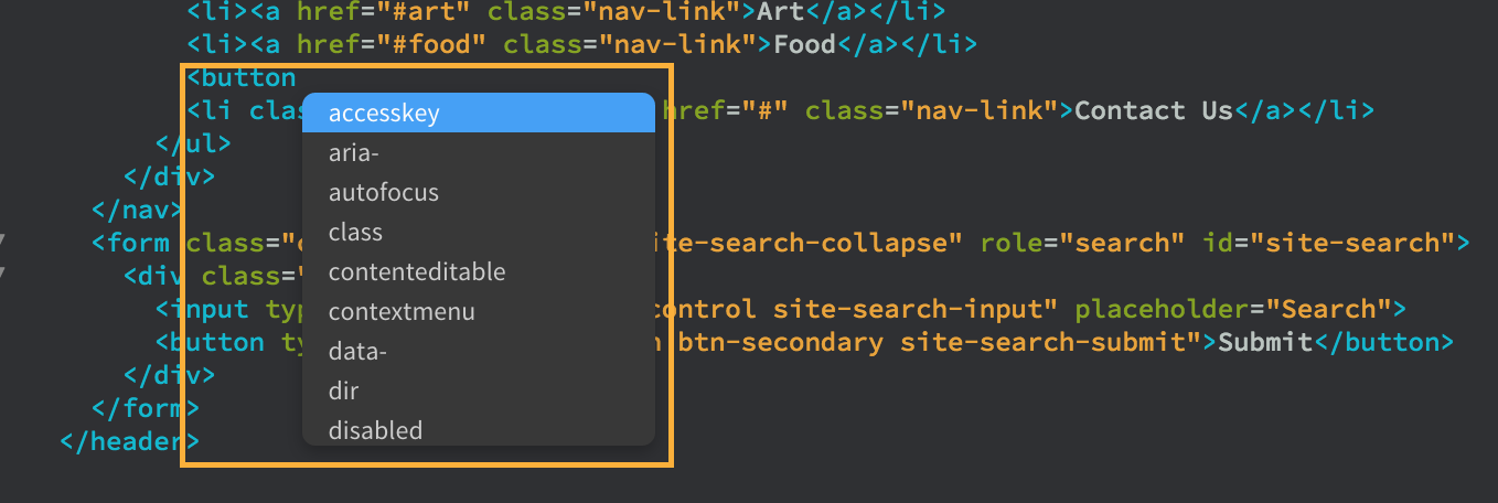 Code hinting and code completion