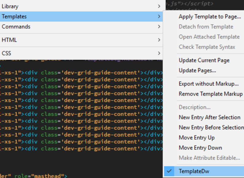 How to create editable regions in templates in Dreamweaver