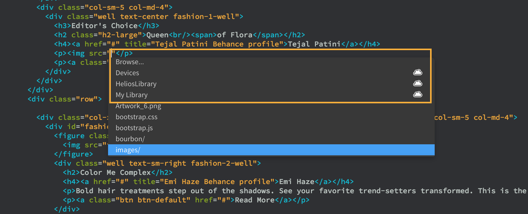 Reuse and share Creative Cloud assets in Dreamweaver