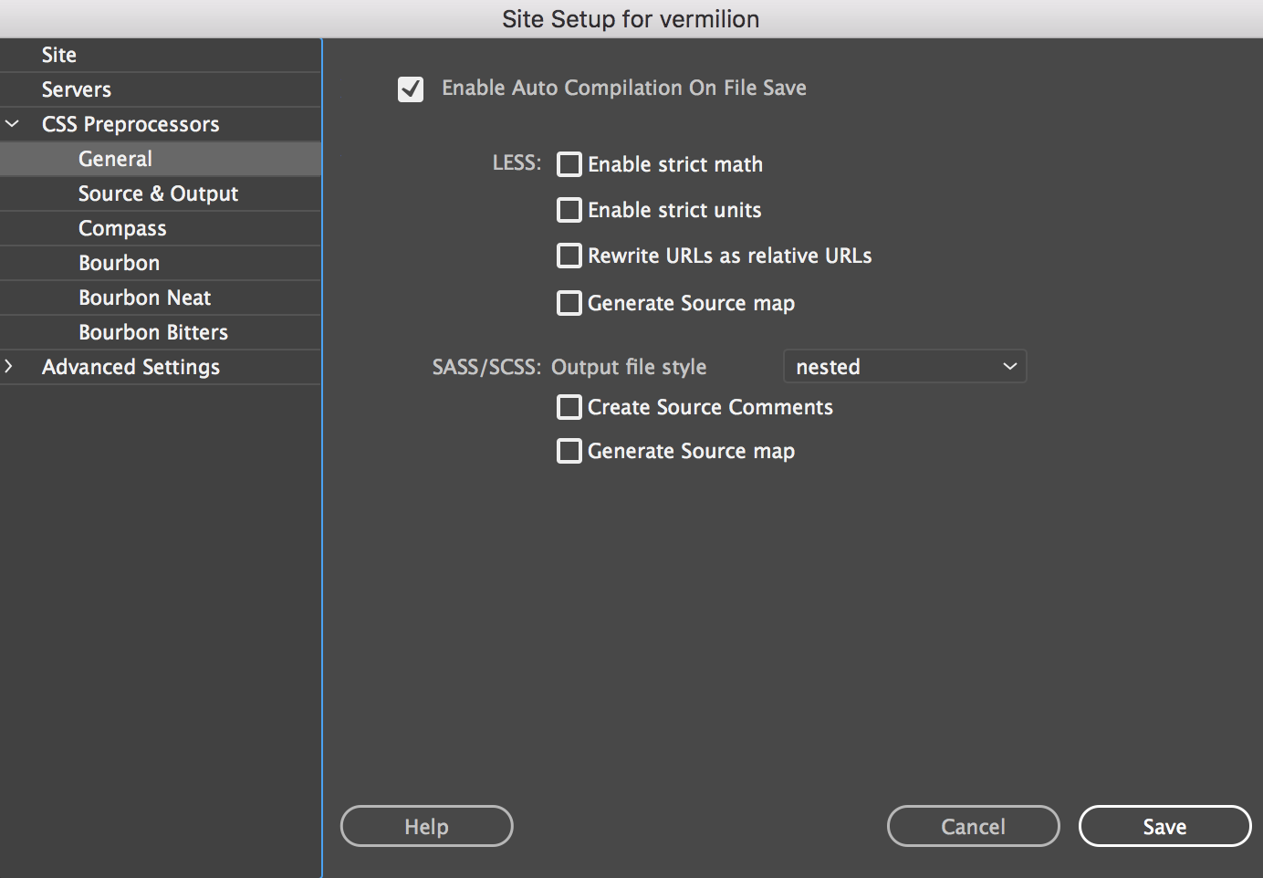Using CSS preprocessors in Dreamweaver