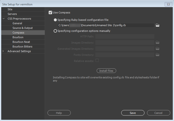 Using CSS preprocessors in Dreamweaver