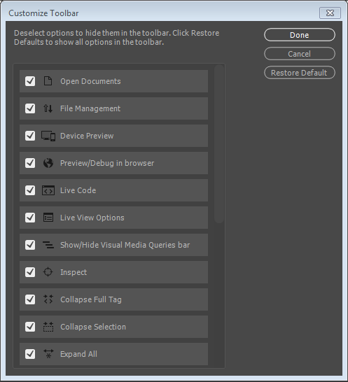 Overview of the Dreamweaver workspace