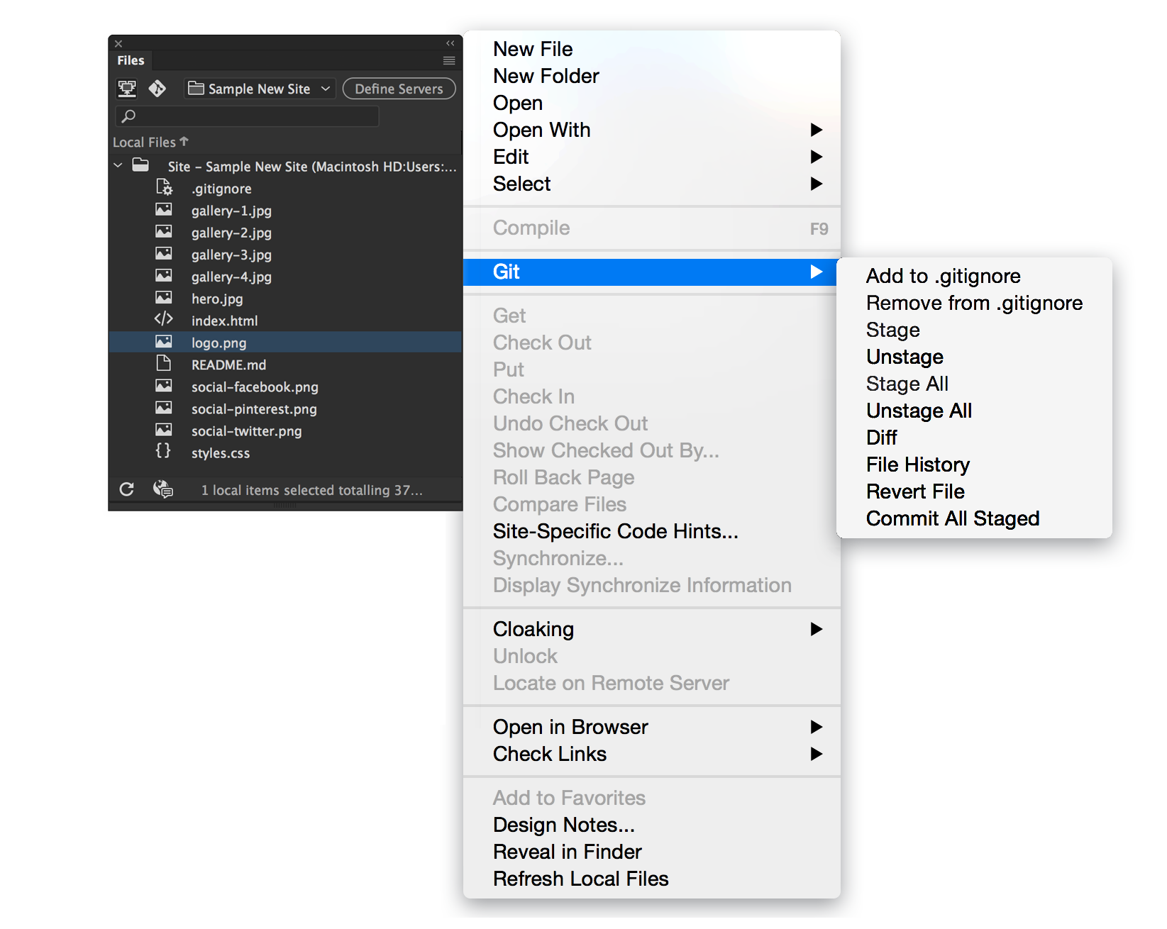 Learn how to download and use Git with Dreamweaver.