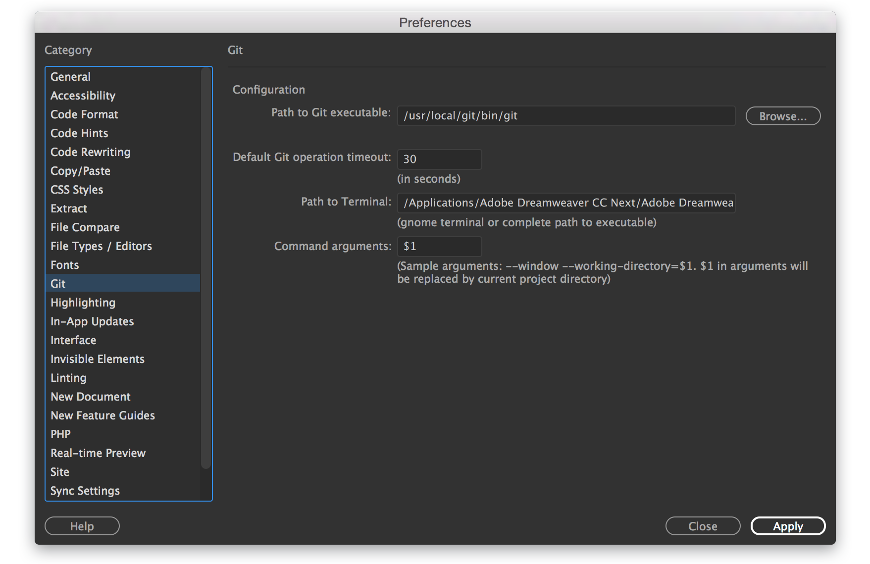 Learn how to download and use Git with Dreamweaver.