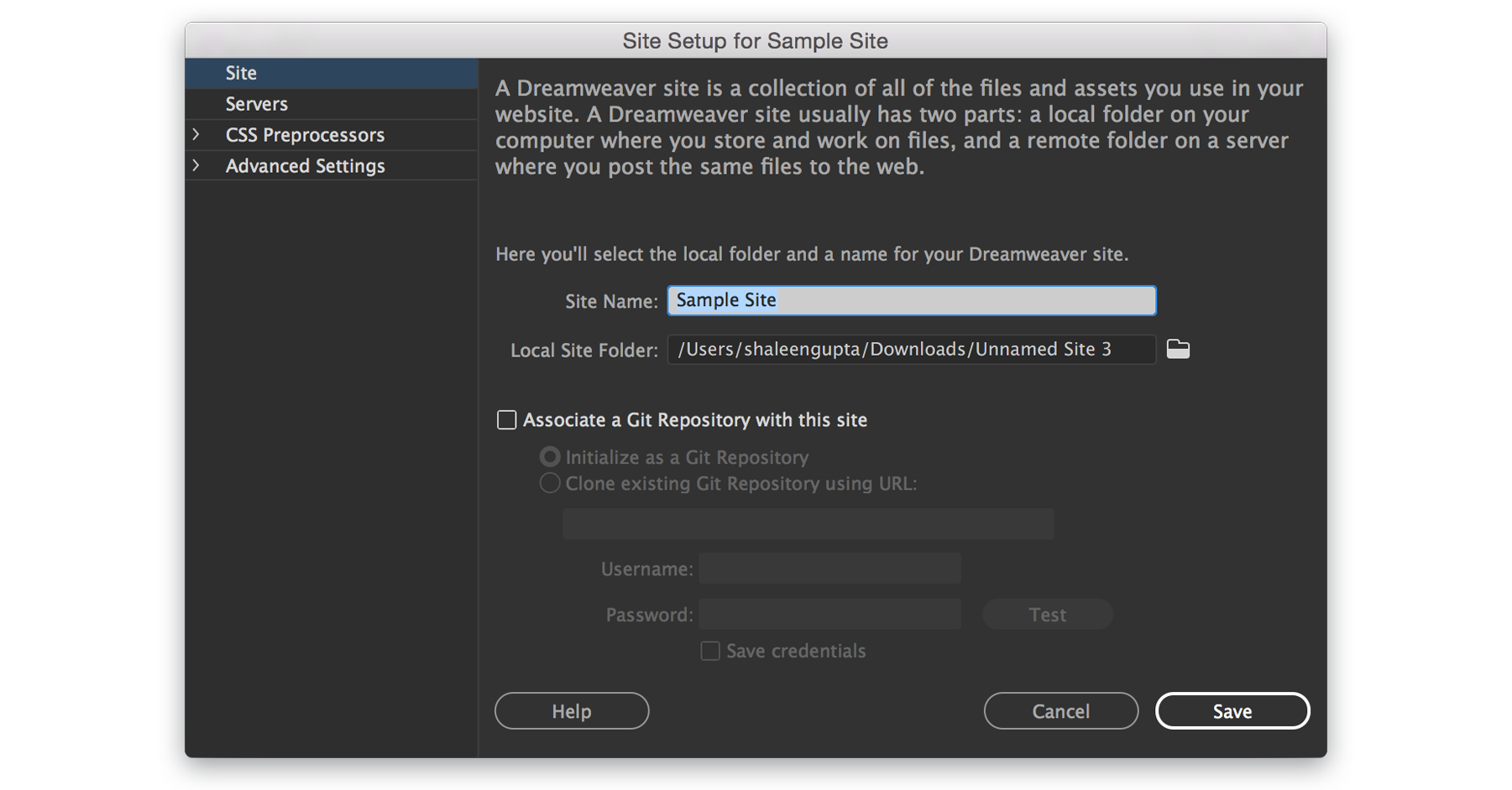 Learn how to download and use Git with Dreamweaver.