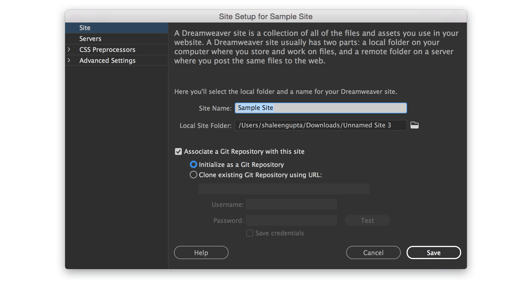 Learn how to download and use Git with Dreamweaver.