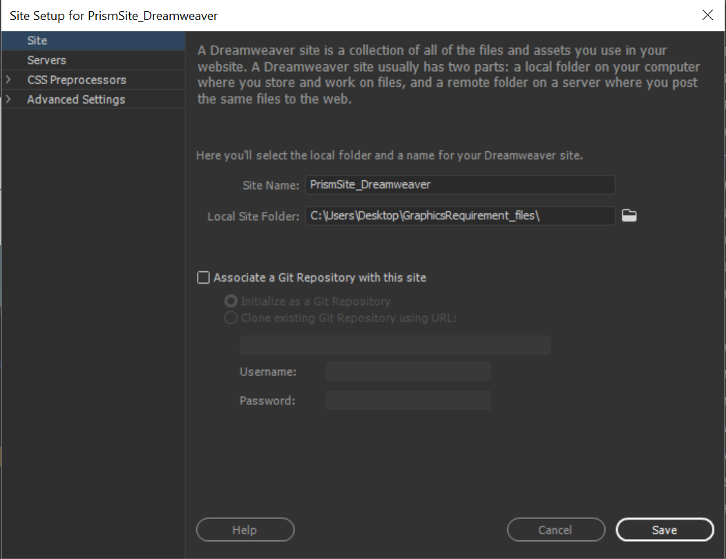 How to set up a local version of your web site using Dreamweaver