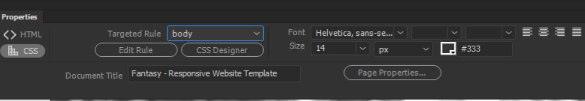 How to set text properties using the Property Inspector