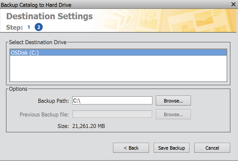 Back up or restore catalogs in Elements Organizer 2018
